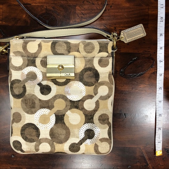 Coach | Bags | Coach Sequin Embellished Neutral Crossbody | Poshmark